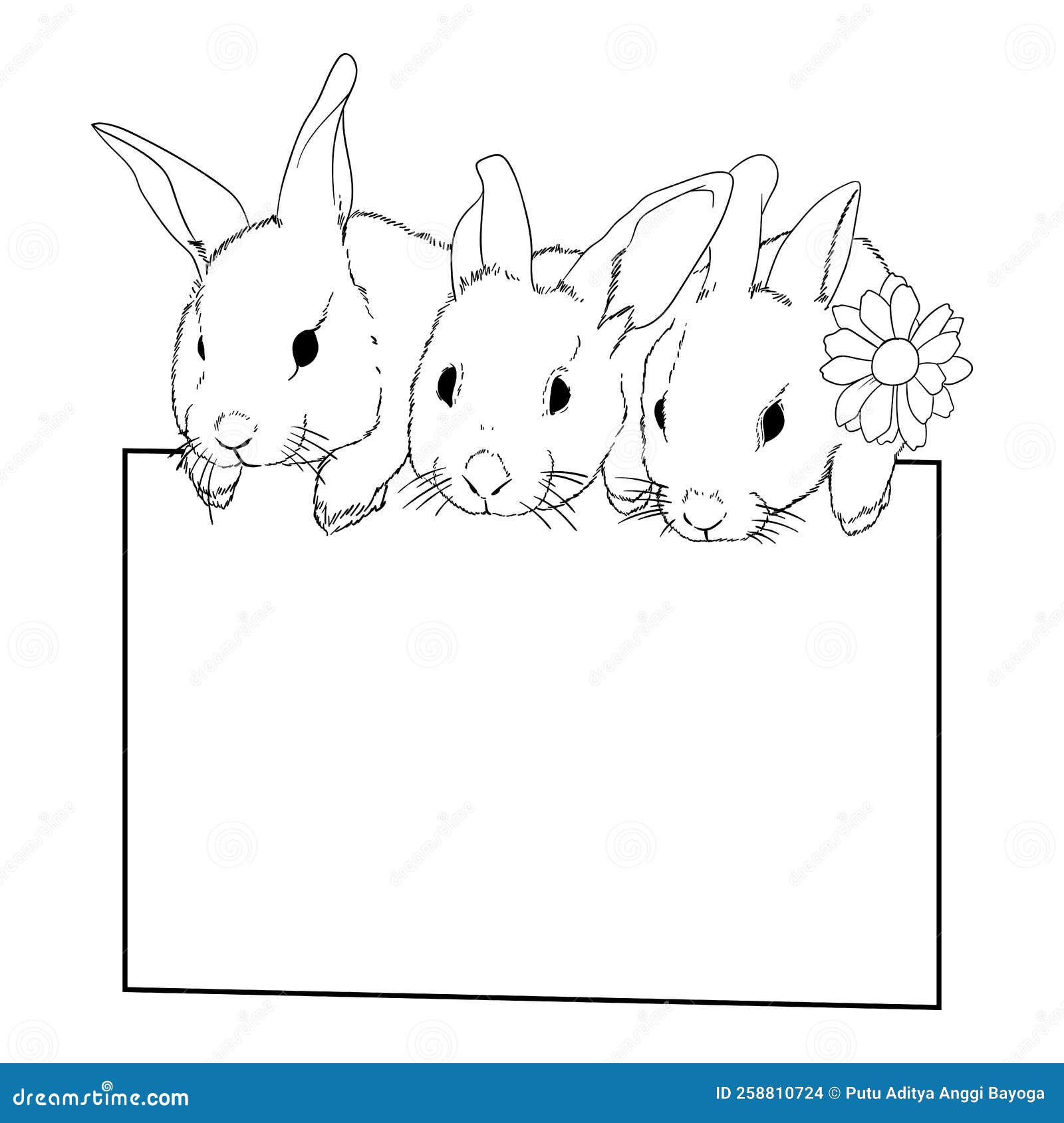 Rabbit frame template stock vector. Illustration of element - 258810724