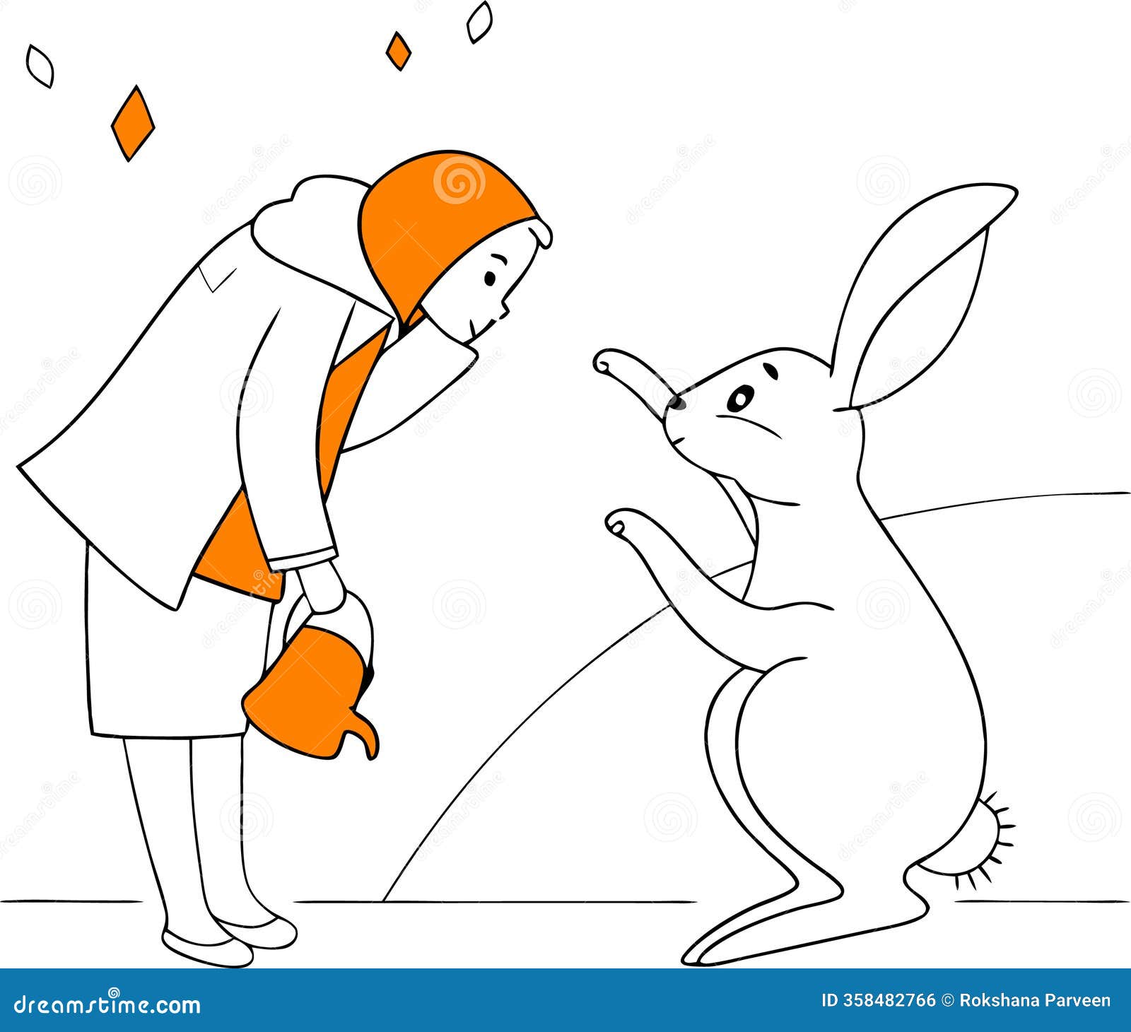 Rabbit , Full Body Realistic Image, White Background Stock Illustration ...