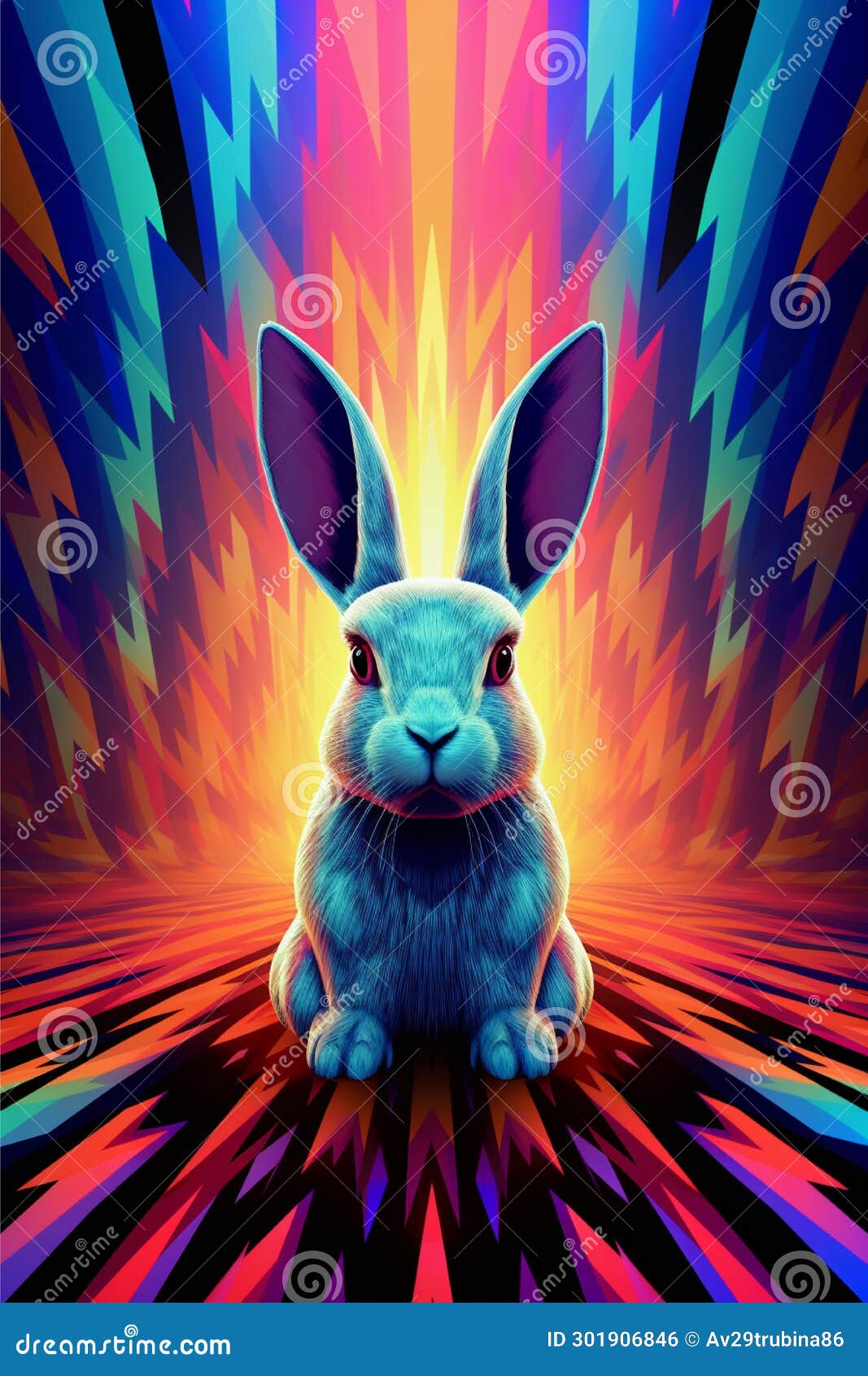 Rabbit Futurist Style Illustration Stock Illustration - Illustration of ...