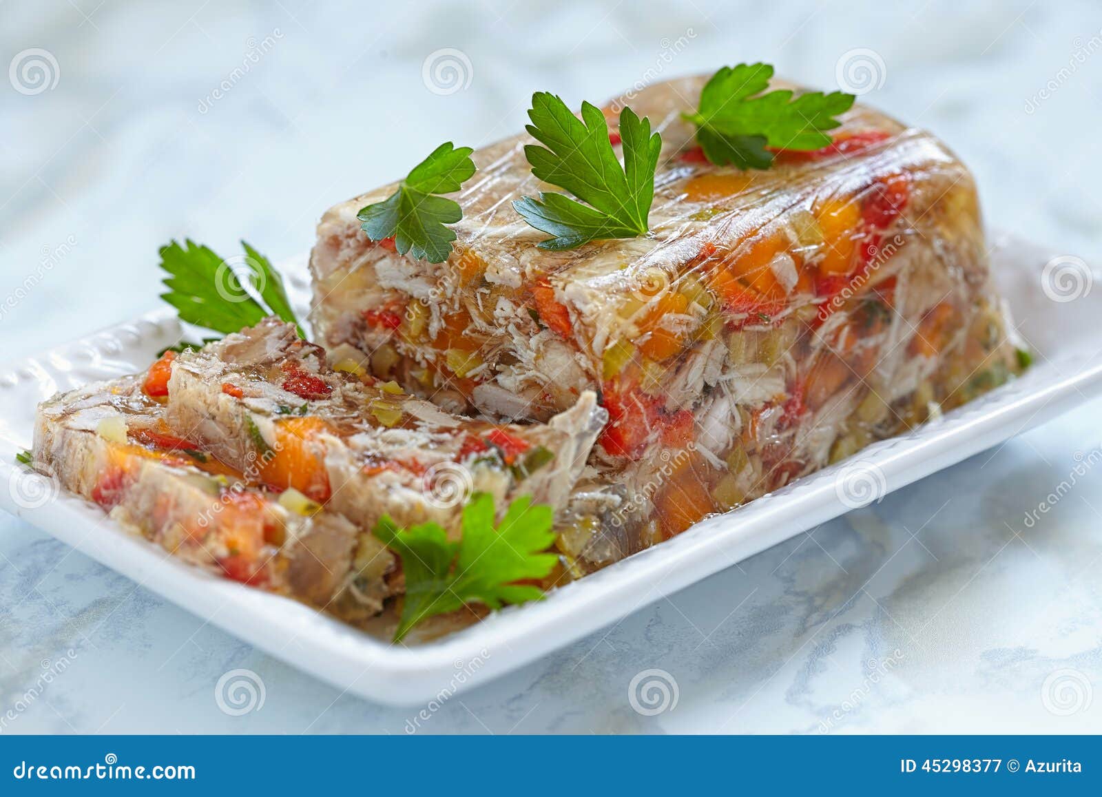 Rabbit Galantine with Vegetables Stock Image - Image of aspic, homemade ...
