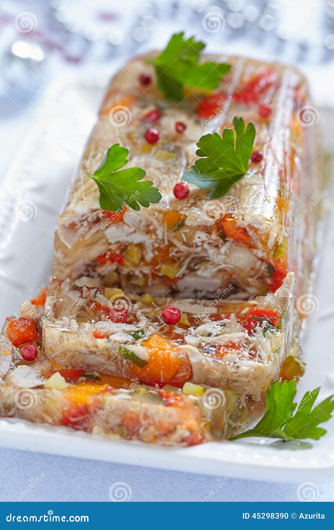 Rabbit Galantine with Vegetables Stock Photo - Image of herb, gelatin ...