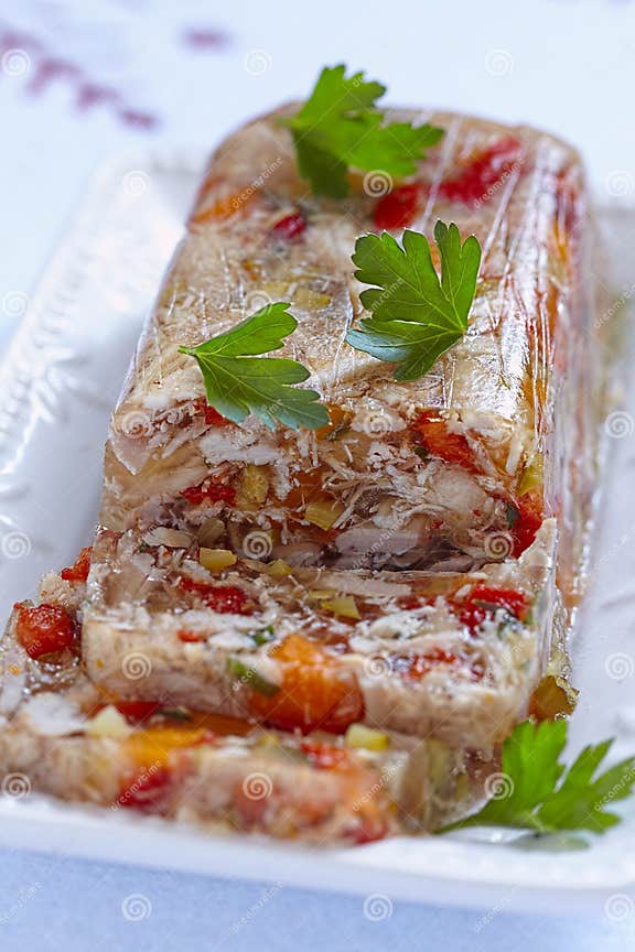 Rabbit Galantine with Vegetables Stock Photo - Image of gelatin, garlic ...