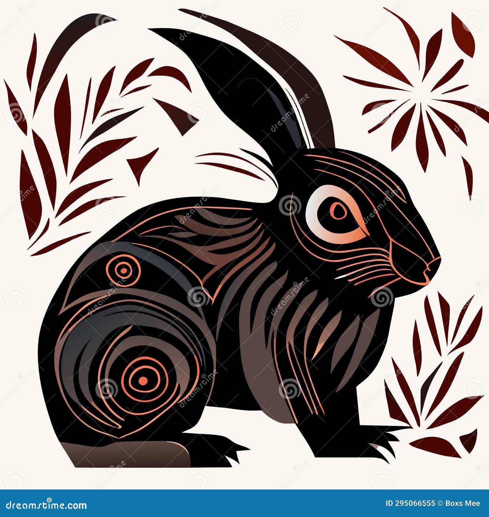 Rabbit in the Garden. Vector Illustration in a Flat Style Stock Vector ...