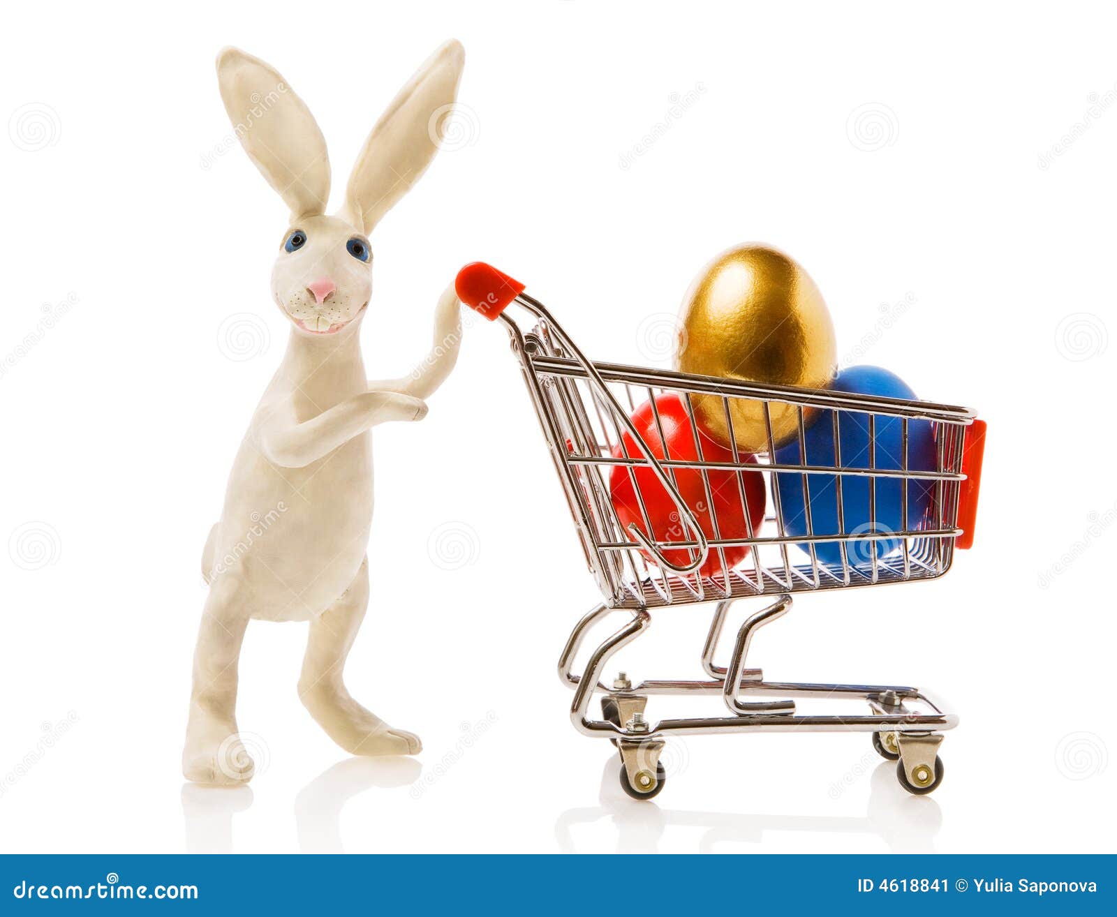 Rabbit with a gift stock image. Image of cart, congratulation - 4618841
