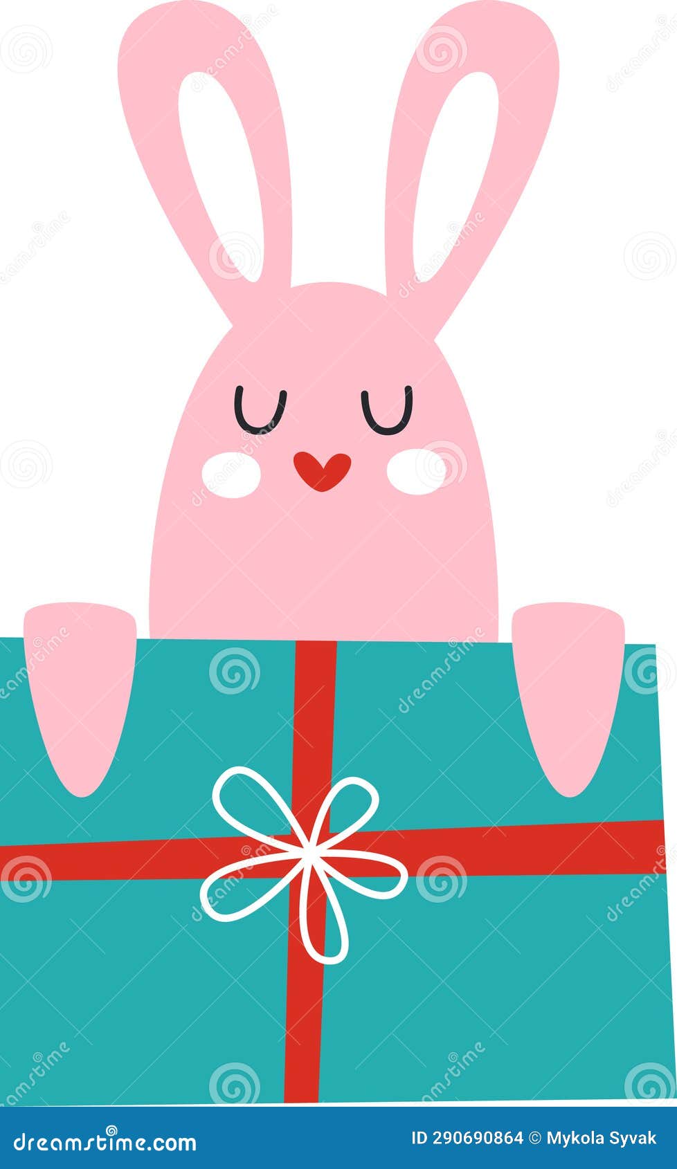 Rabbit with Gift stock vector. Illustration of vector - 290690864