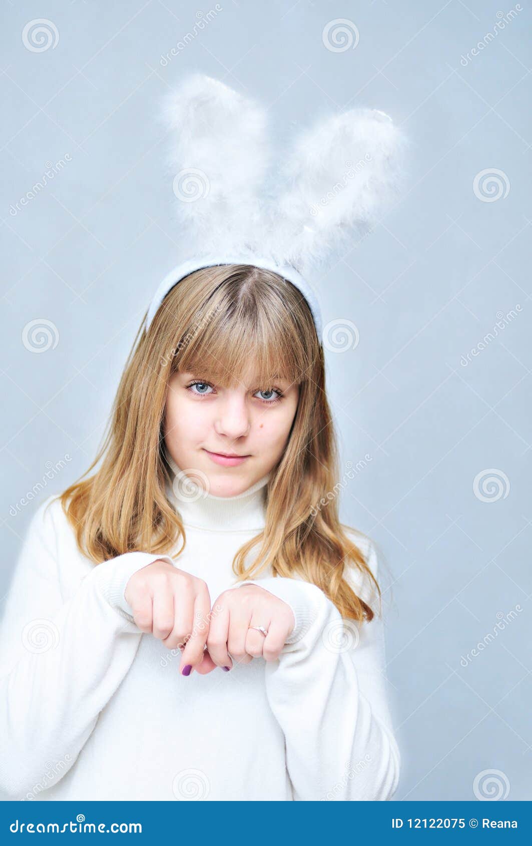 Rabbit girl stock image. Image of humor, carnival, dress - 12122075