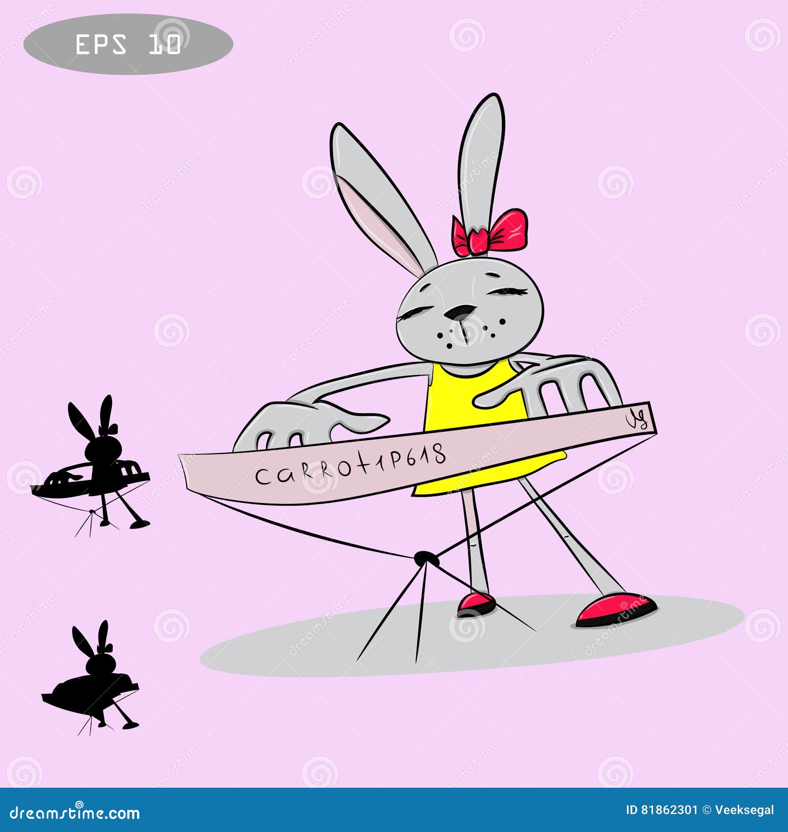 Rabbit Girl Playing it with Animals Stock Vector - Illustration of ...