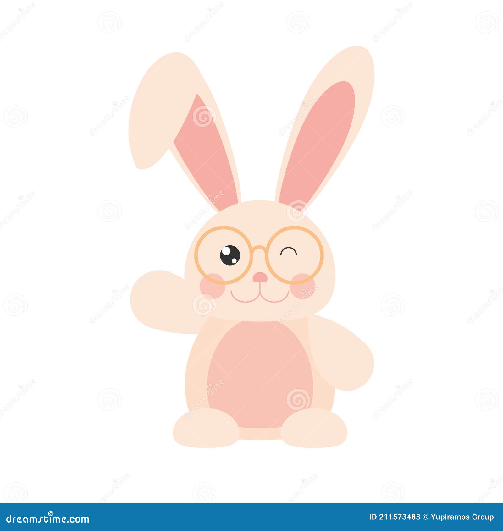 Rabbit with glasses stock vector. Illustration of funny - 211573483