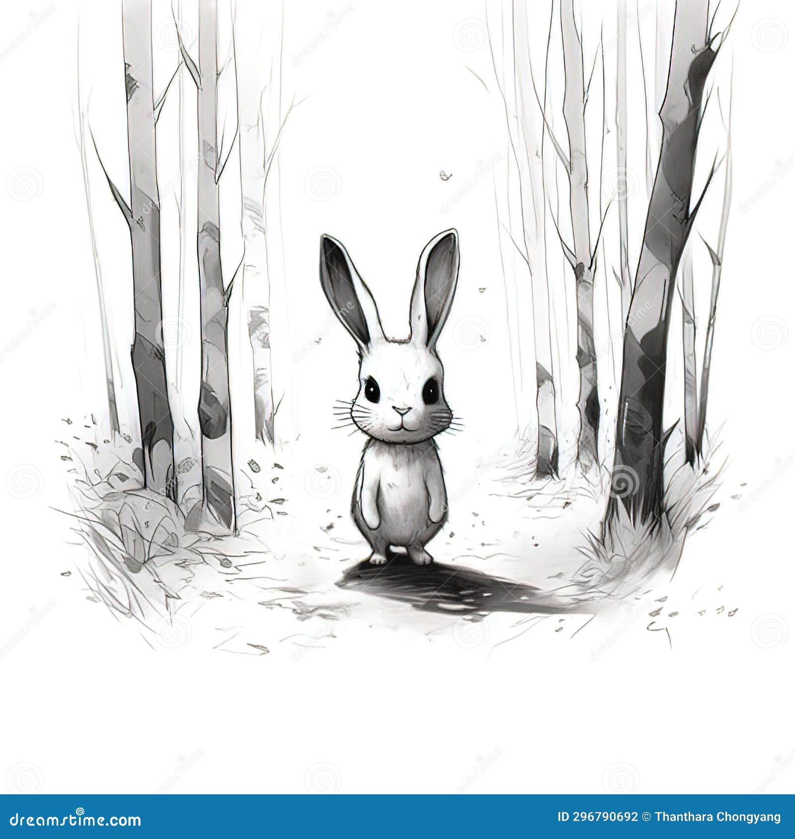 The Rabbit is Going Hiking on a White Background Stock Illustration ...