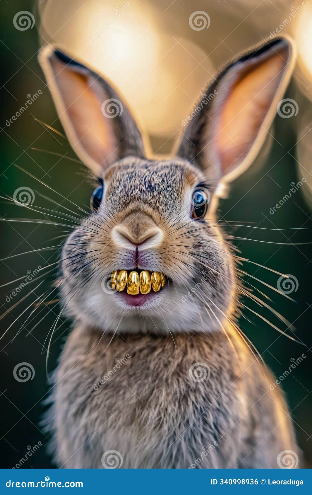 A Rabbit with Golden Teeth Smiling Stock Illustration - Illustration of ...