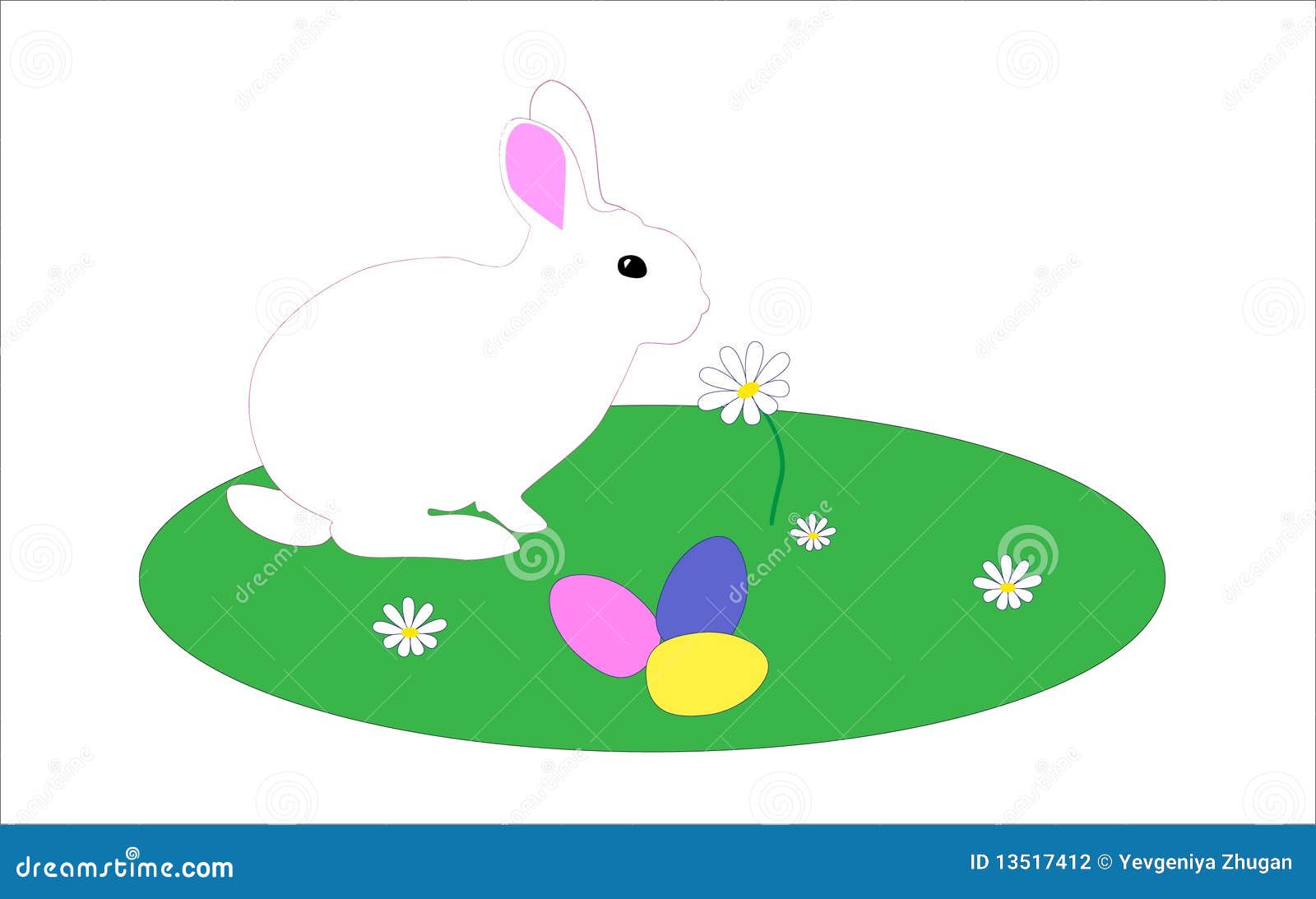 Rabbit on the grass stock vector. Illustration of contour - 13517412
