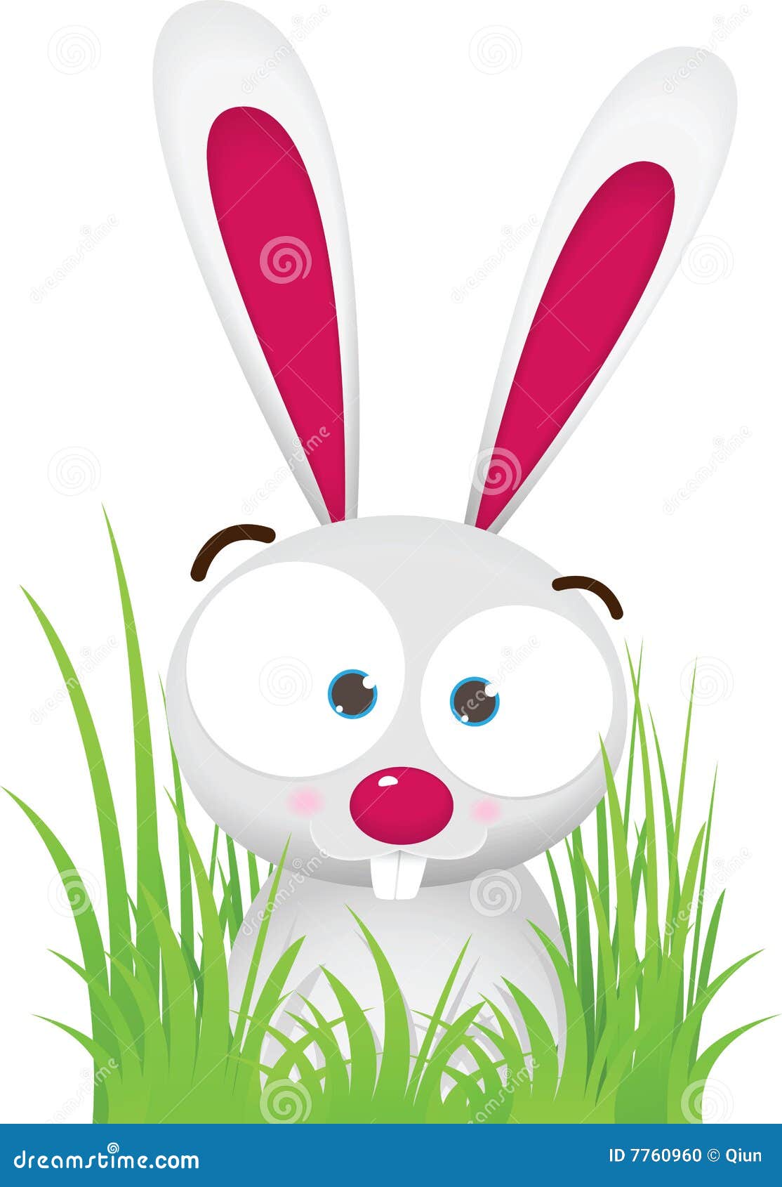 Rabbit on the Grass stock vector. Illustration of grass - 7760960