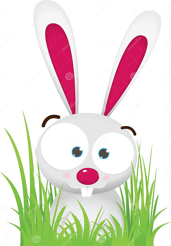 Rabbit on the Grass stock vector. Illustration of grass - 7760960