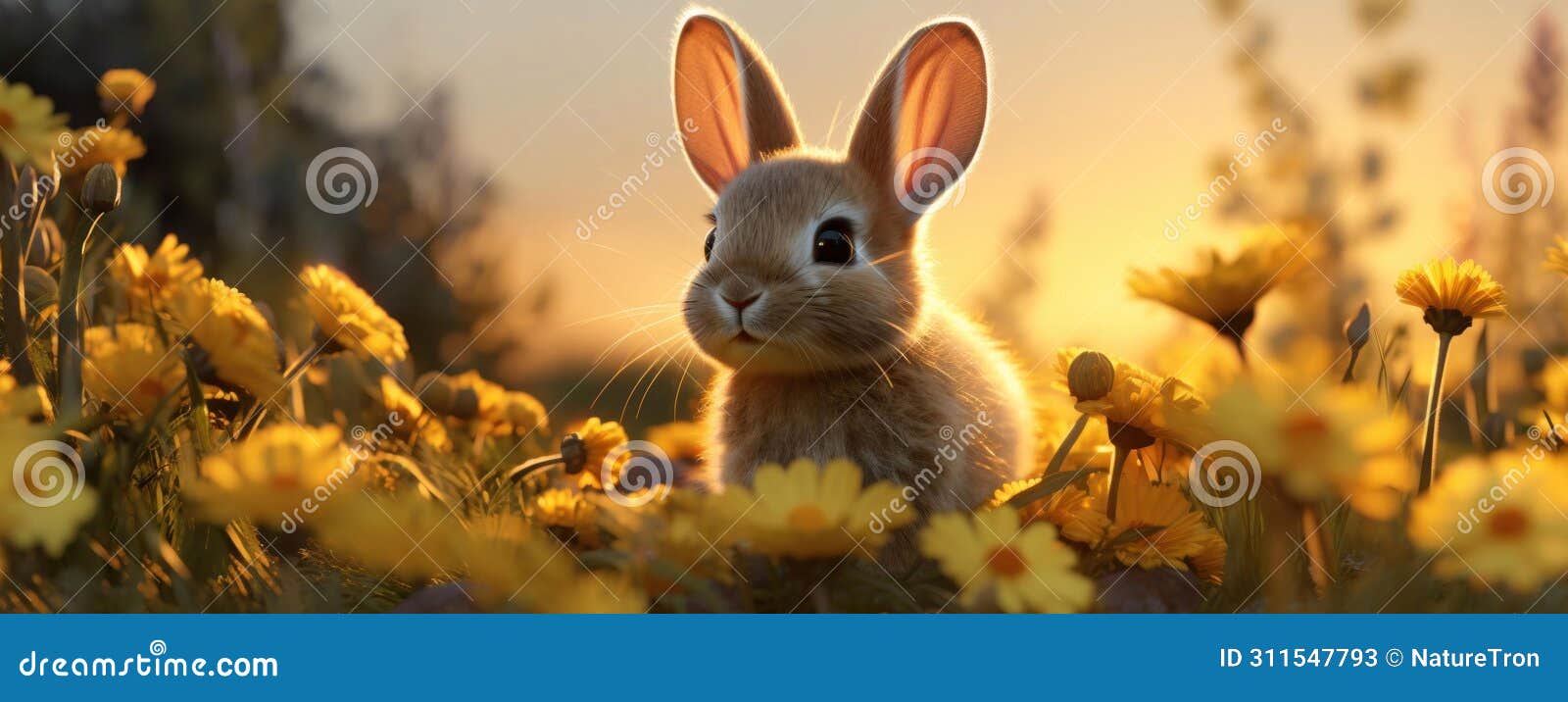Rabbit in the Grass Rabbit in the Field Stock Illustration ...
