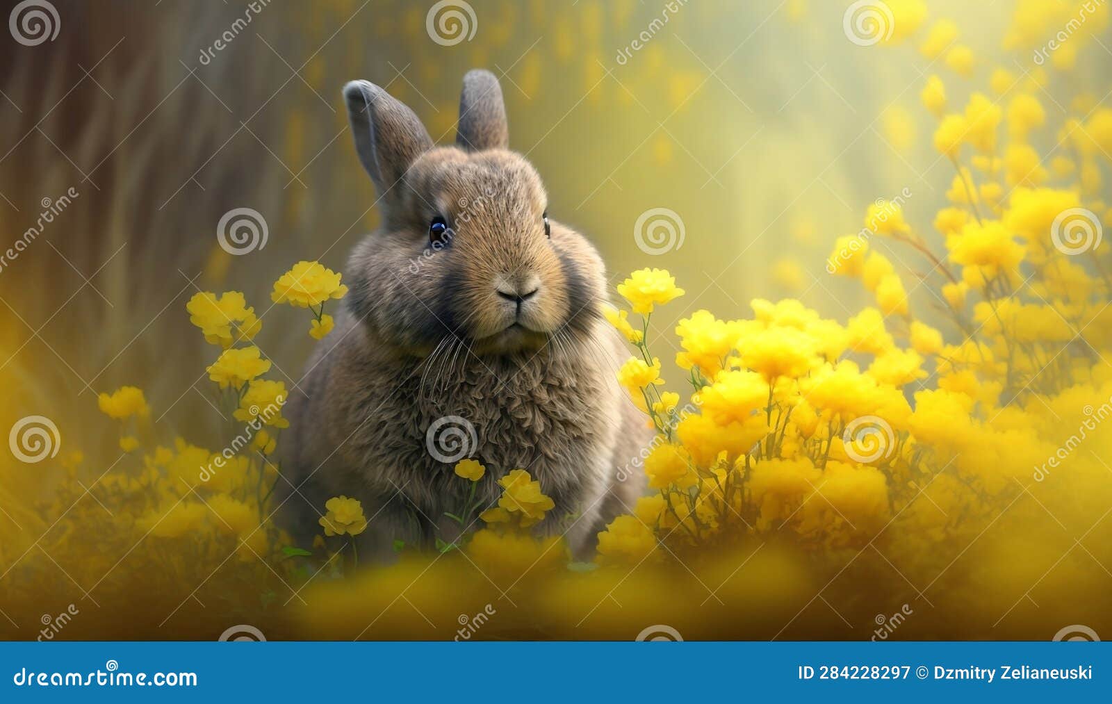 Rabbit in the Grass. Generative AI. Stock Illustration - Illustration ...