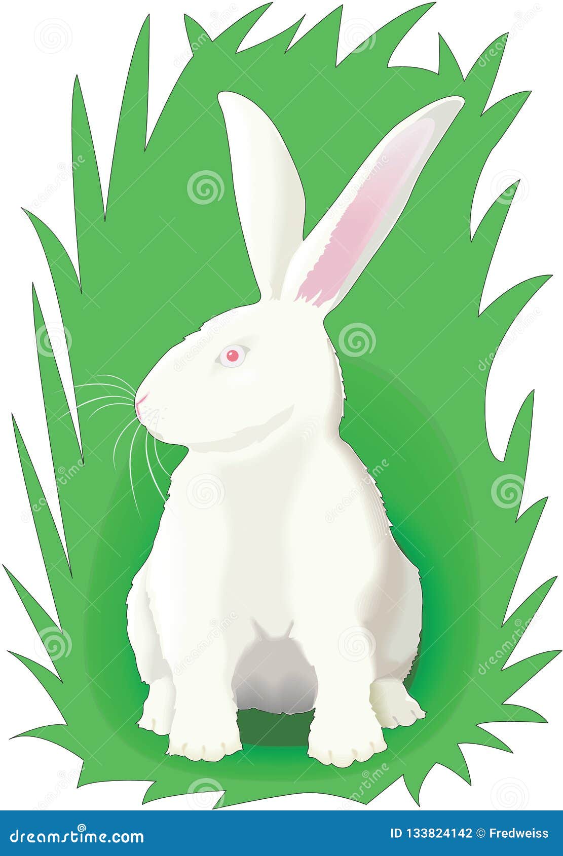 Rabbit in Grass Illustration Stock Vector - Illustration of rabbits ...
