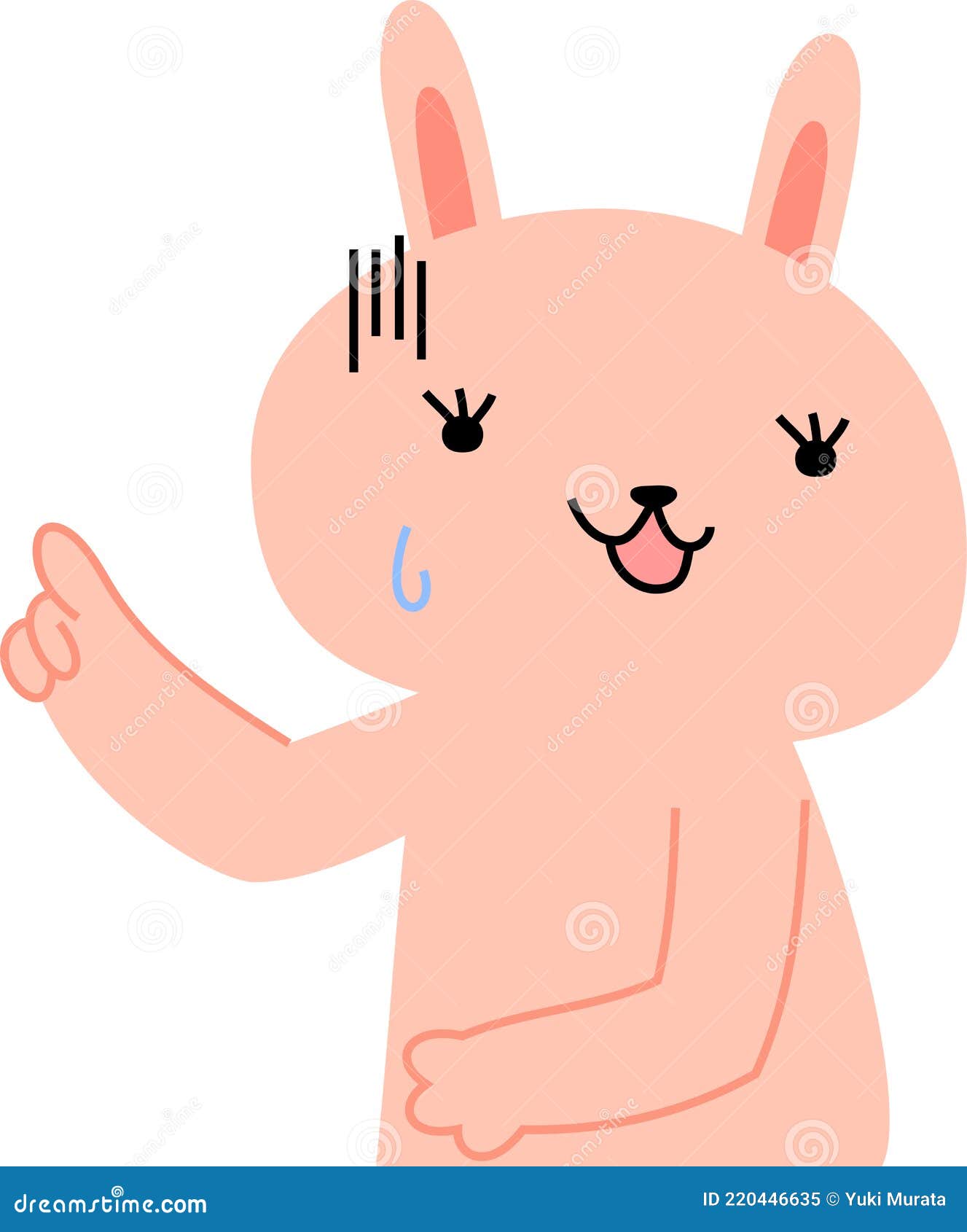 Rabbit that Guides You by Pointing Your Finger Stock Vector ...