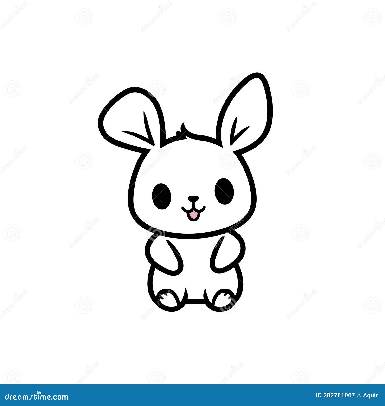 Rabbit Hand-drawn Illustration. Rabbit. Vector Doodle Style Cartoon ...