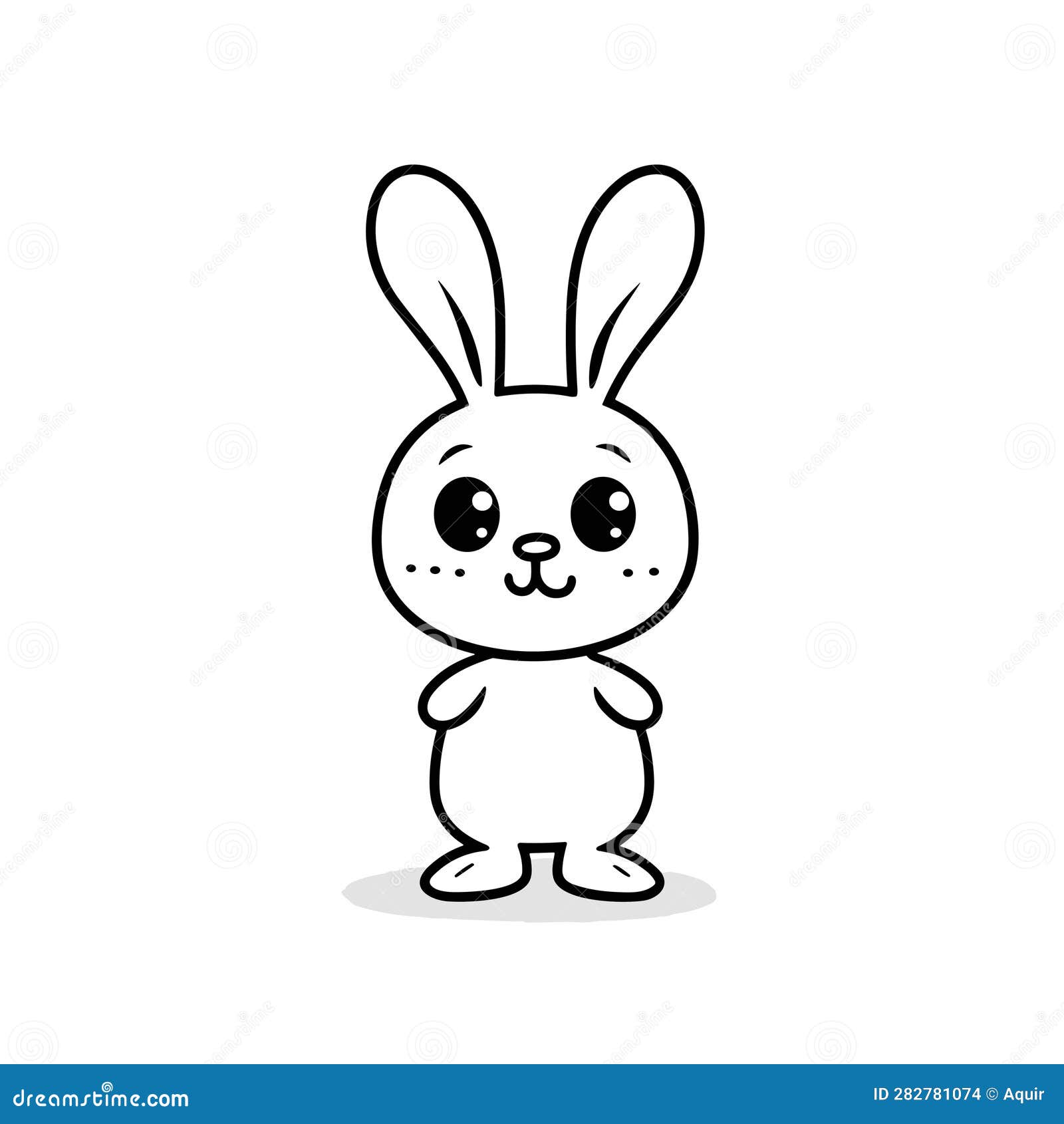 Rabbit Hand-drawn Illustration. Rabbit. Vector Doodle Style Cartoon ...