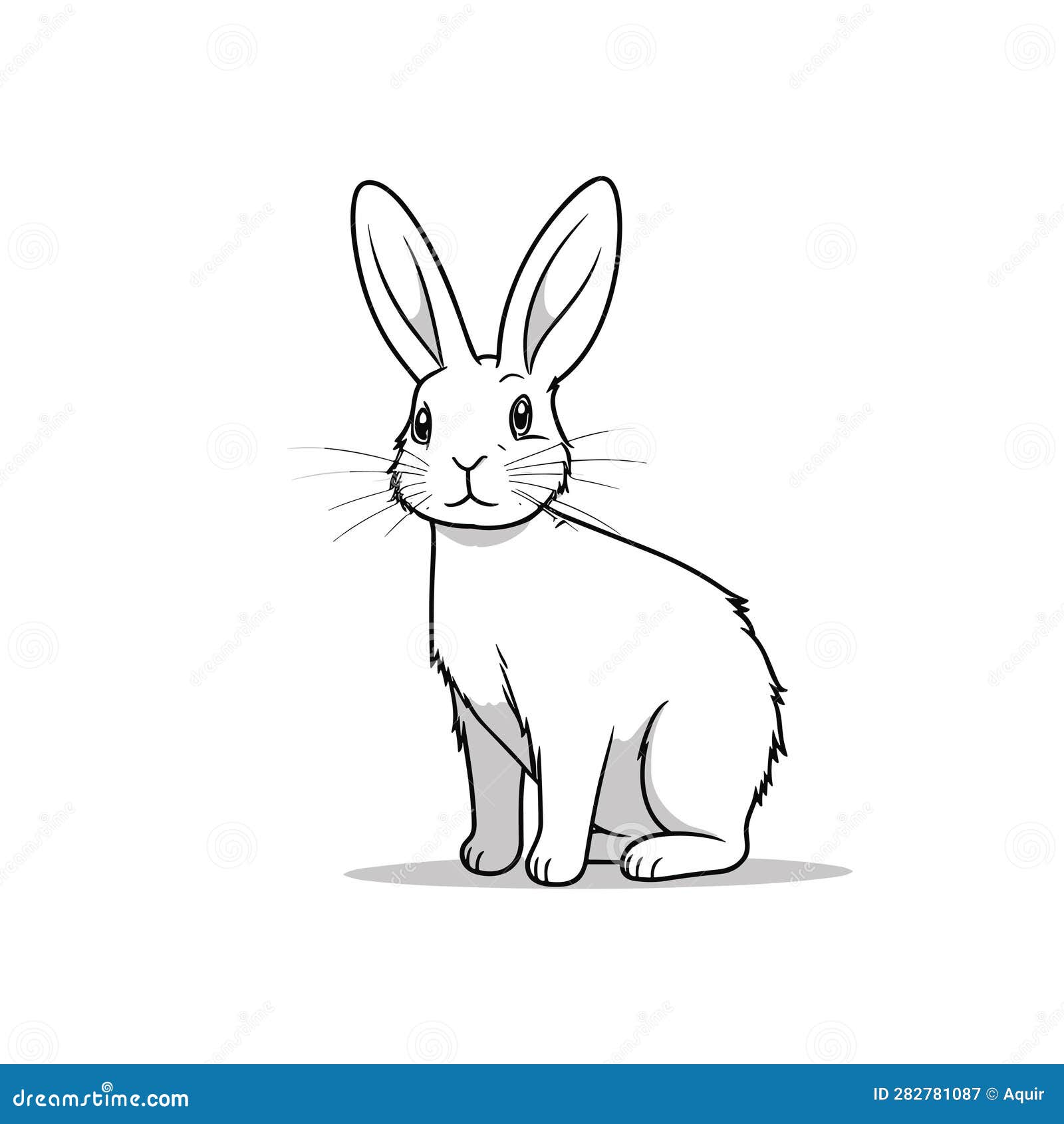 Rabbit Hand-drawn Illustration. Rabbit. Vector Doodle Style Cartoon ...