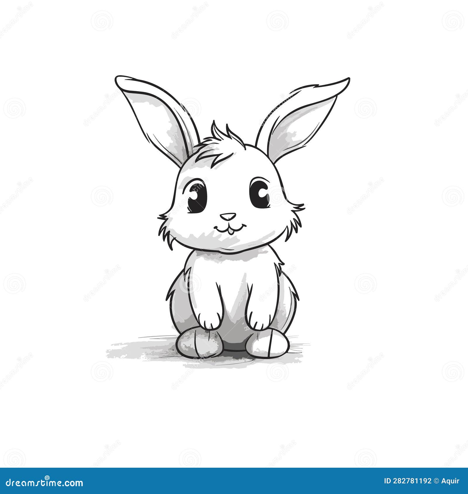 Rabbit Hand-drawn Illustration. Rabbit. Vector Doodle Style Cartoon ...