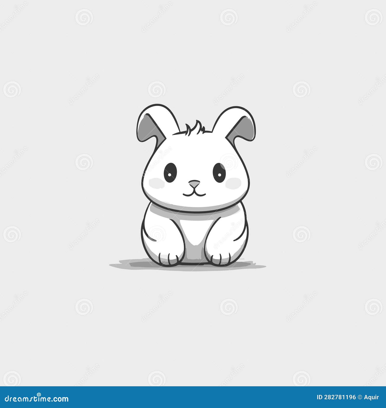 Rabbit Hand-drawn Illustration. Rabbit. Vector Doodle Style Cartoon ...