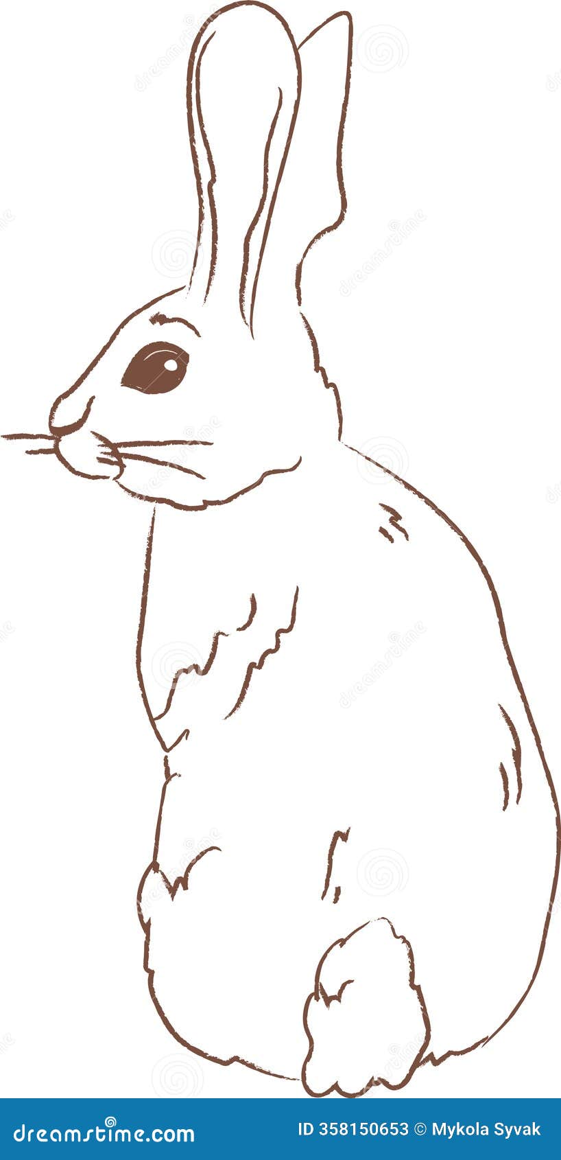 Rabbit Hand Drawn Sketch stock illustration. Illustration of animal ...