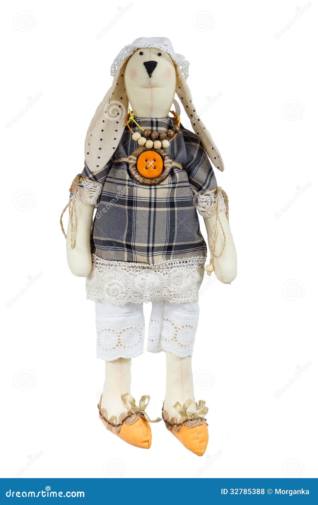 Rabbit Handmade Toy Isolated on White Stock Photo - Image of easter ...