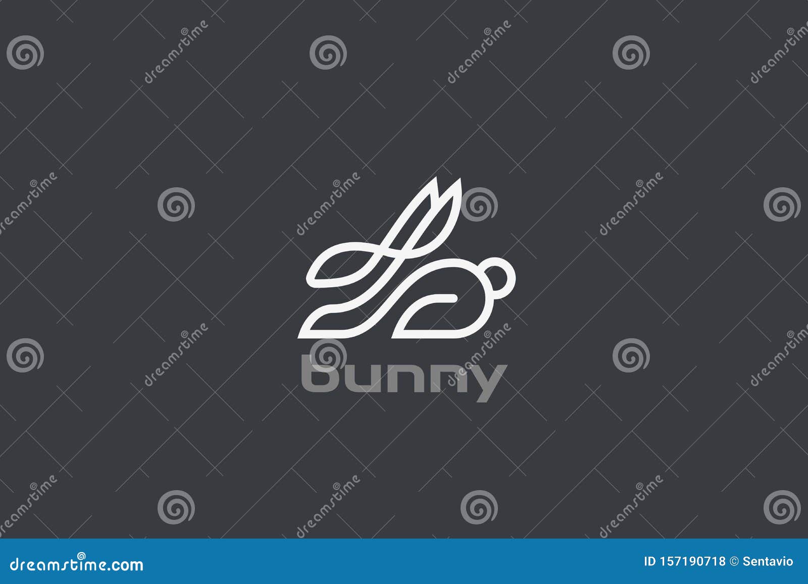 Rabbit Hare Logo Design Vector Template Linear Style. Elegant Easter ...