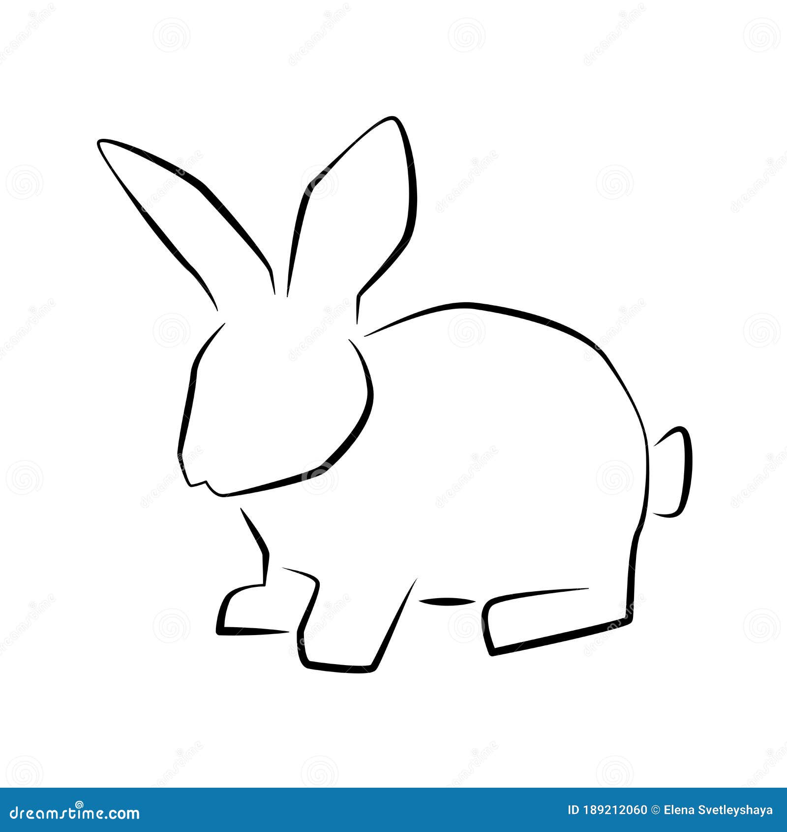 Rabbit or Hare Outline Simple Icon Stock Illustration - Illustration of ...