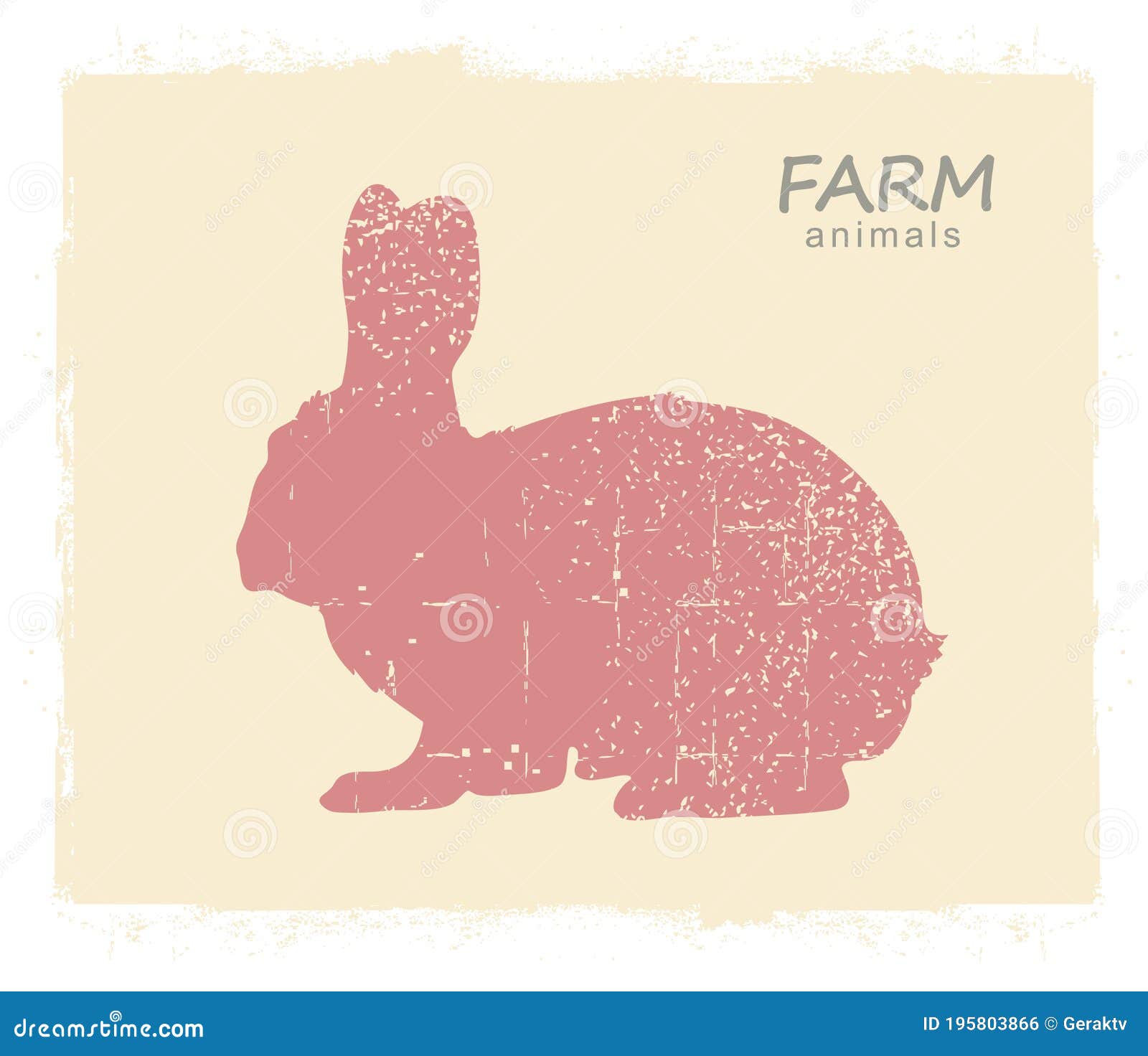Rabbit Hare Silhouette. Vector Vintage Label of Rabbit on Old Paper ...