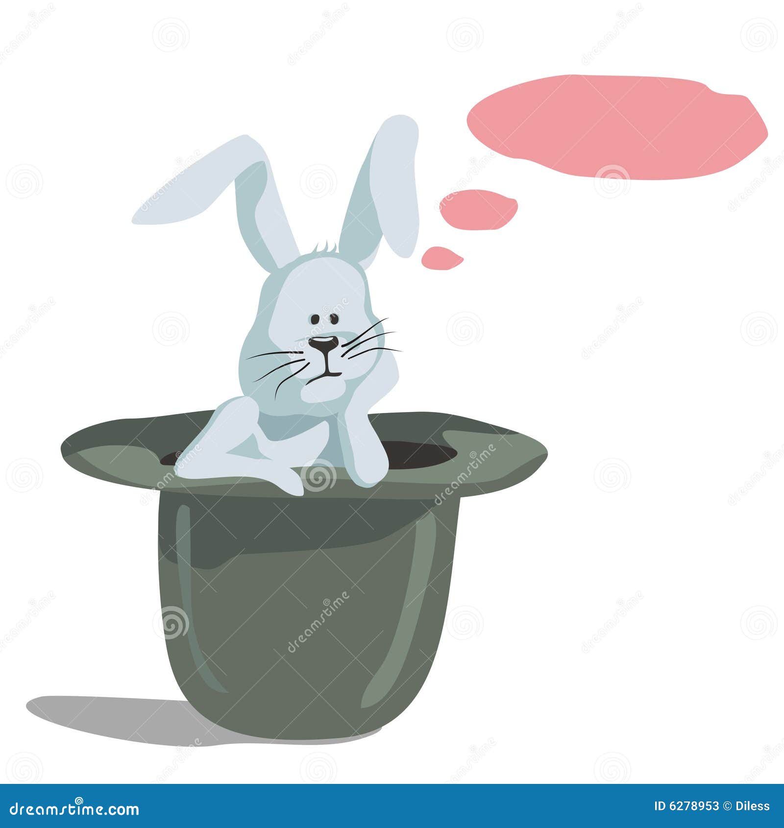 A rabbit in a hat stock illustration. Illustration of magic - 6278953