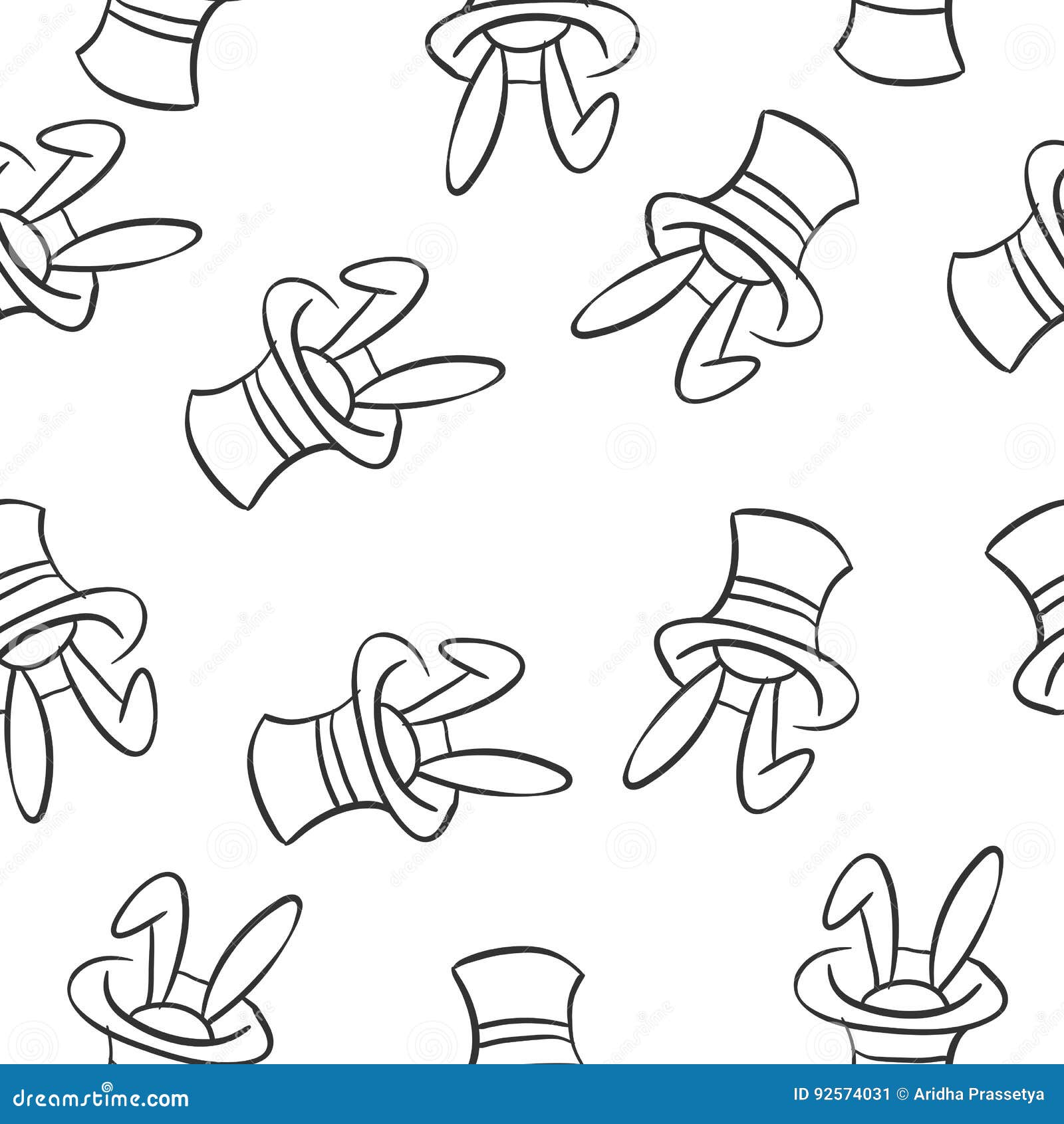 Rabbit and Hat Circus Doodles Stock Vector - Illustration of baby ...