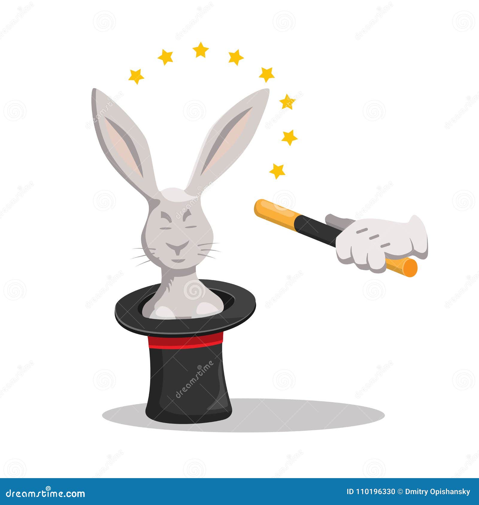 Rabbit in a Hat, a Circus Magical Stock Vector - Illustration of bunny ...
