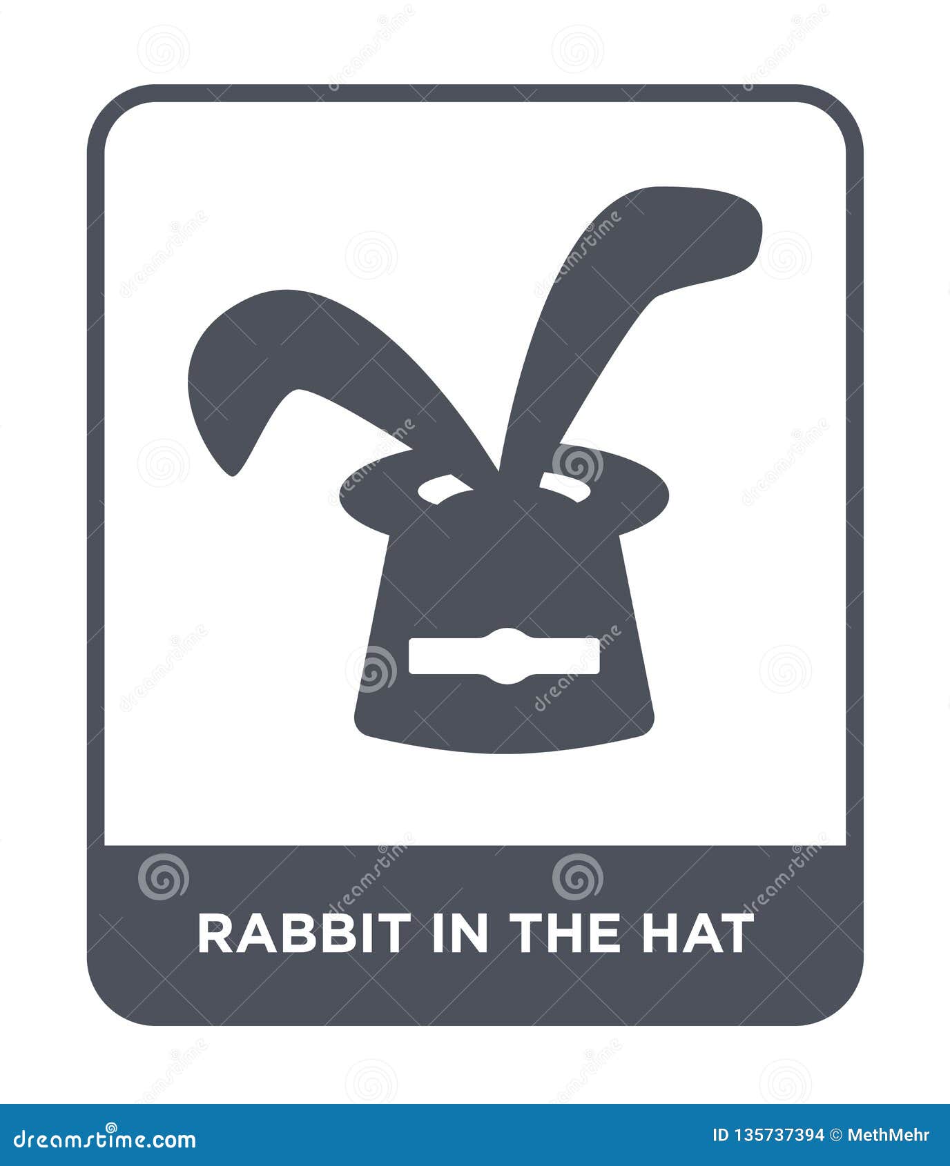 Rabbit in the Hat Icon in Trendy Design Style. Rabbit in the Hat Icon ...