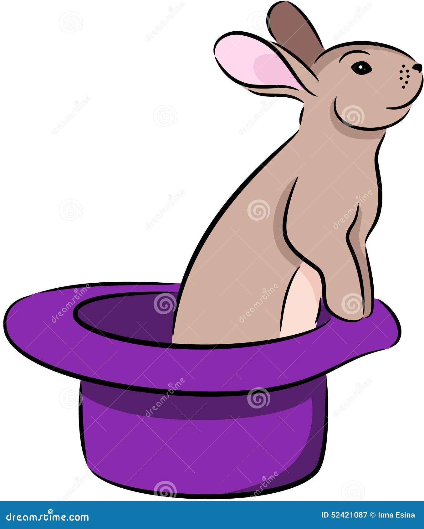 Rabbit in hat stock vector. Illustration of cartoon, funny - 52421087