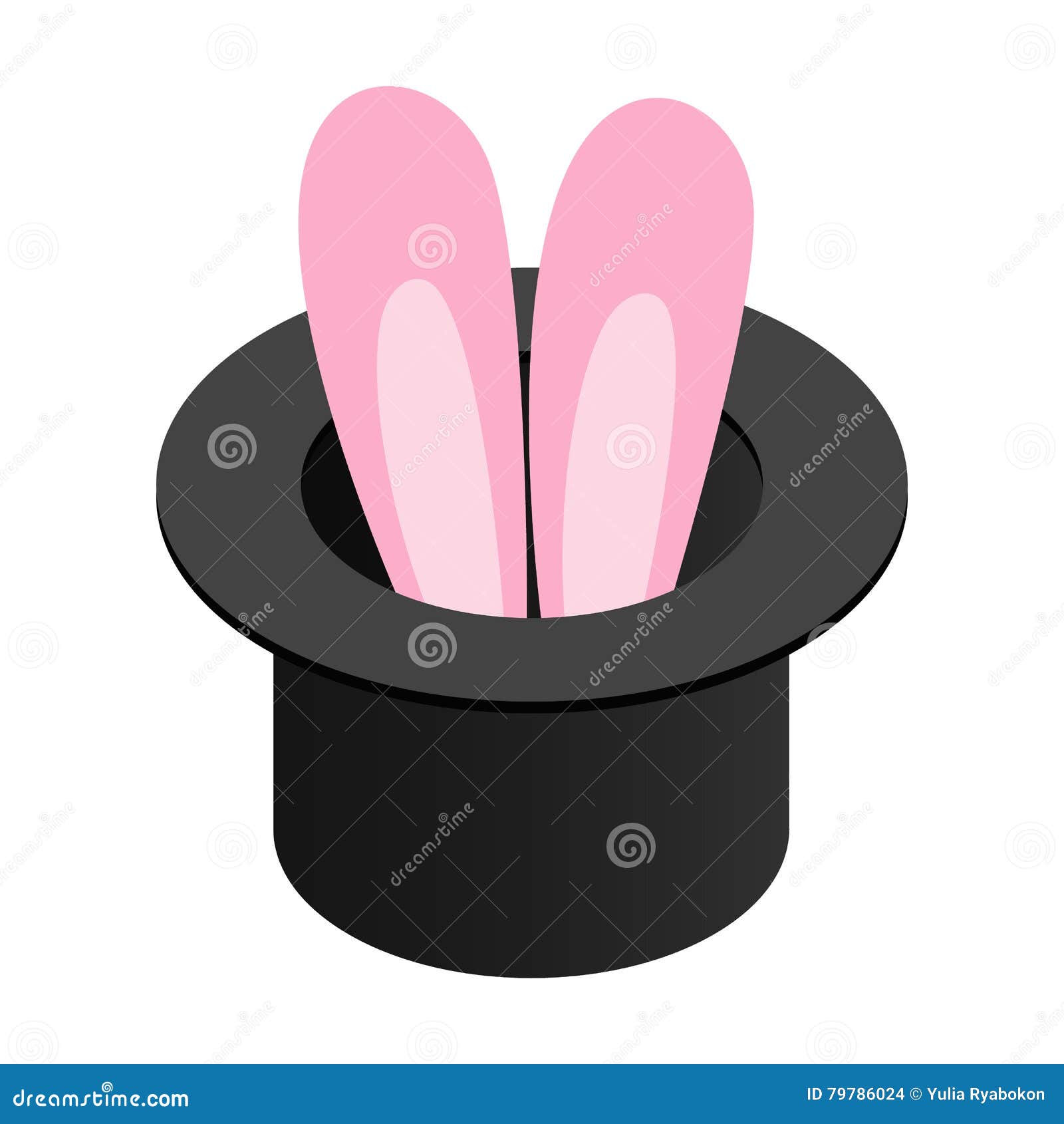 Rabbit in the Hat Isometric 3d Icon Stock Vector - Illustration of pink ...