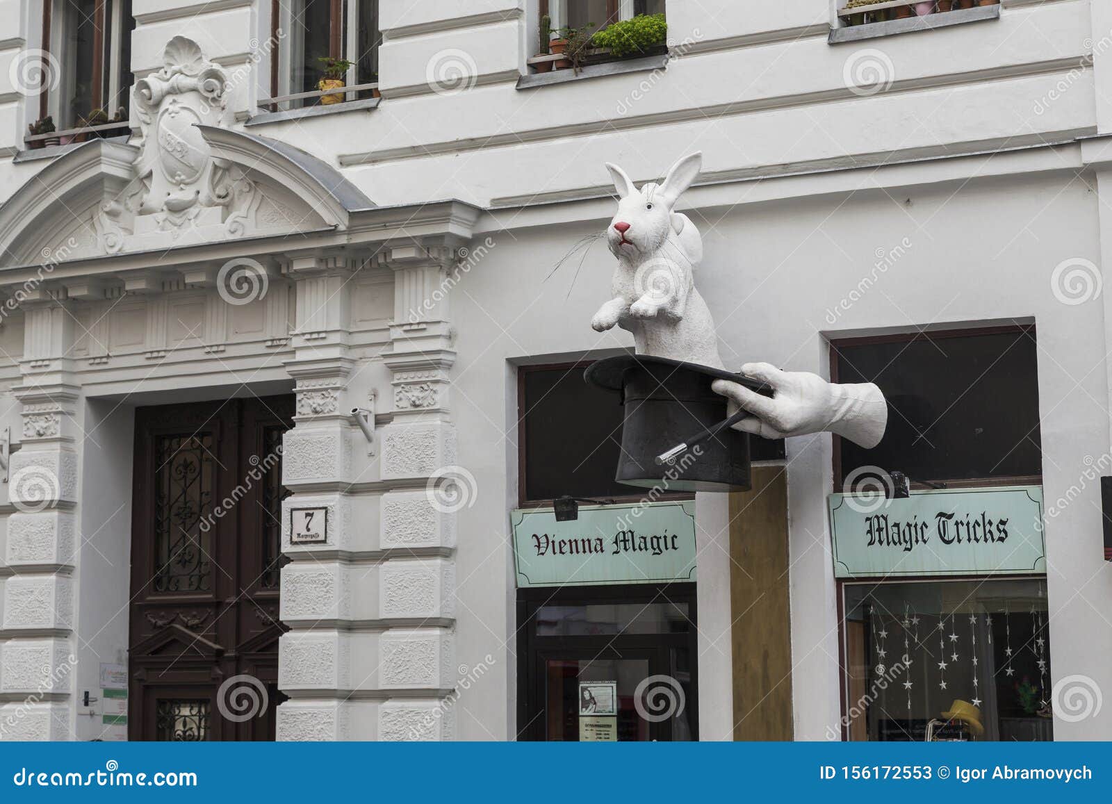 A rabbit from a hat editorial stock photo. Image of facade - 156172553