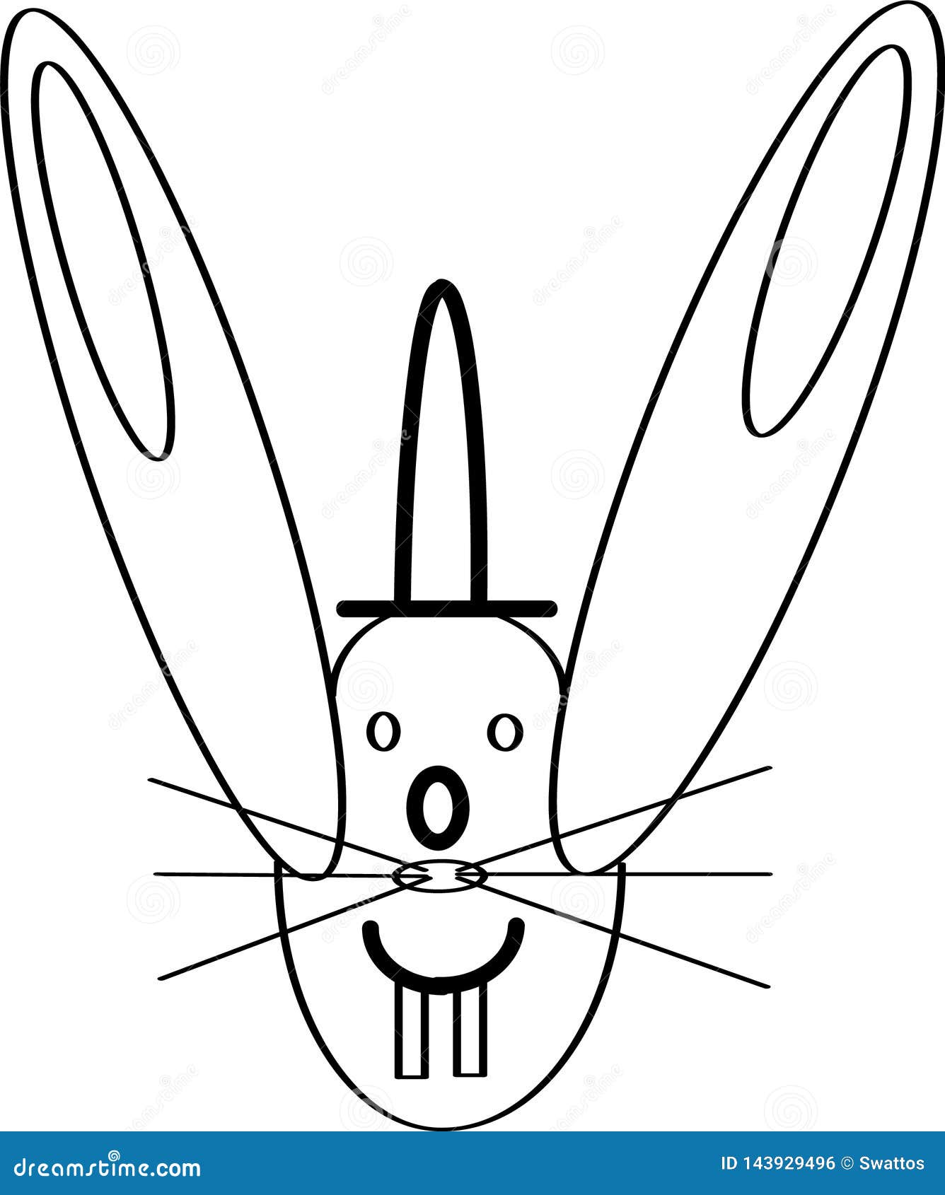 Rabbit Head Vector on the Picture Stock Vector - Illustration of vector ...