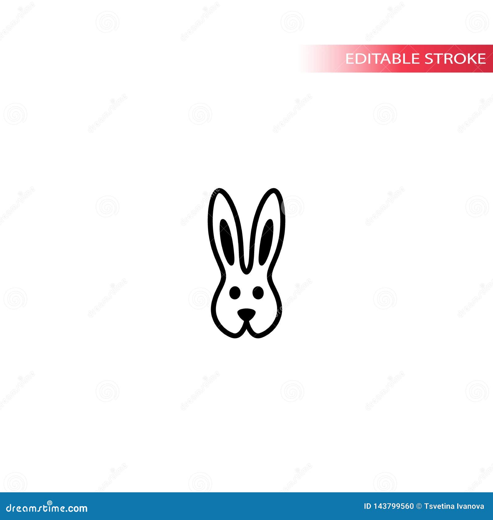 Rabbit Head Black Isolated Line Vector Icon. Stock Vector ... Rabbit Head Black Isolated Line Vector Icon. Stock Vector ...