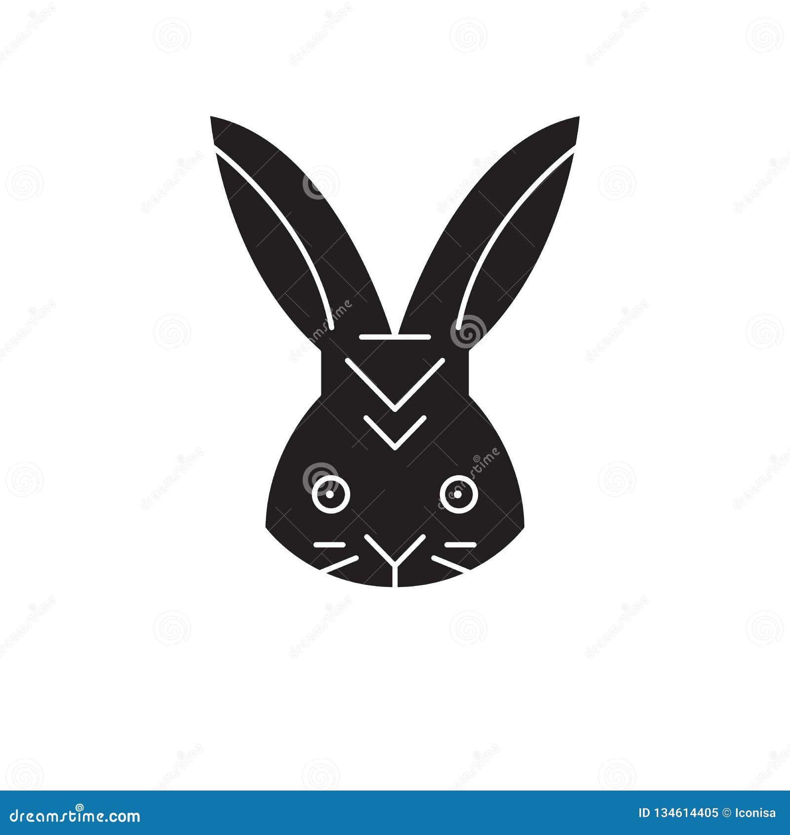 Rabbit Head Black Vector Concept Icon. Rabbit Head Flat Illustration ...