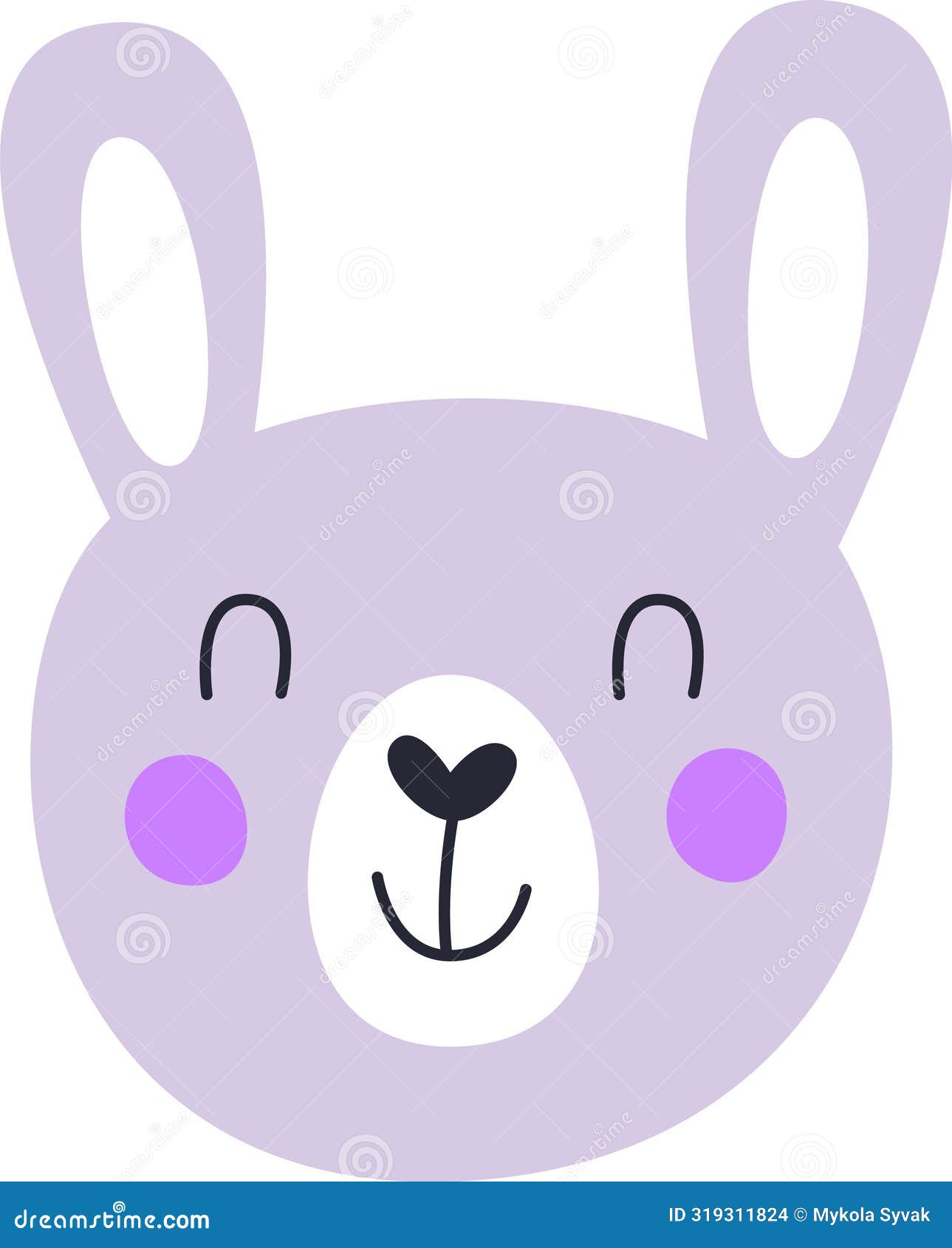 Rabbit Head Cartoon stock vector. Illustration of white - 319311824