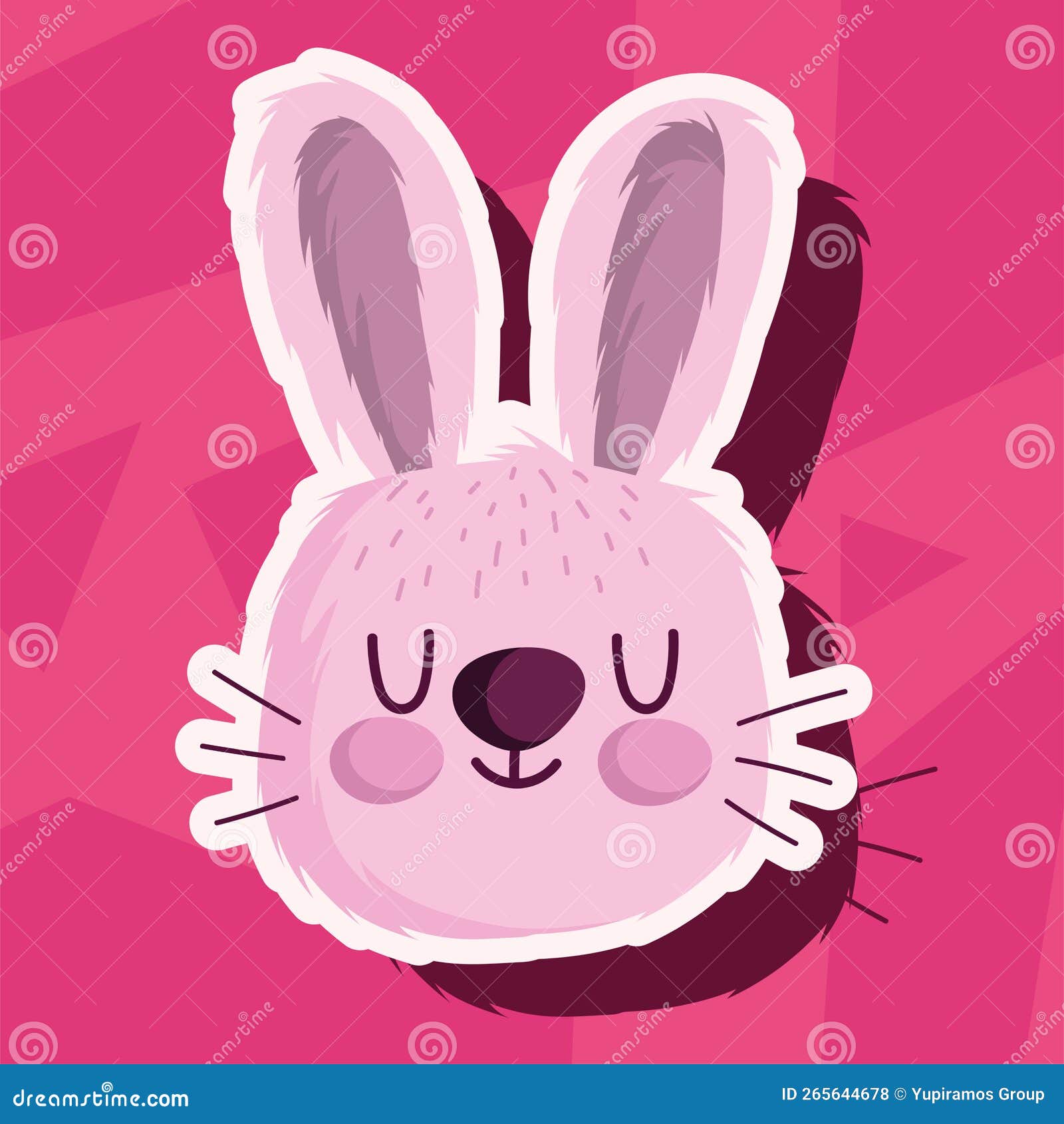 Rabbit head cute stock vector. Illustration of style - 265644678