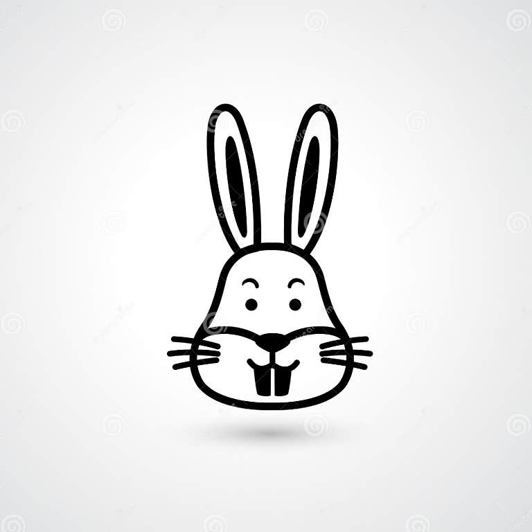 Rabbit head icon vector stock vector. Illustration of symbol - 109806837
