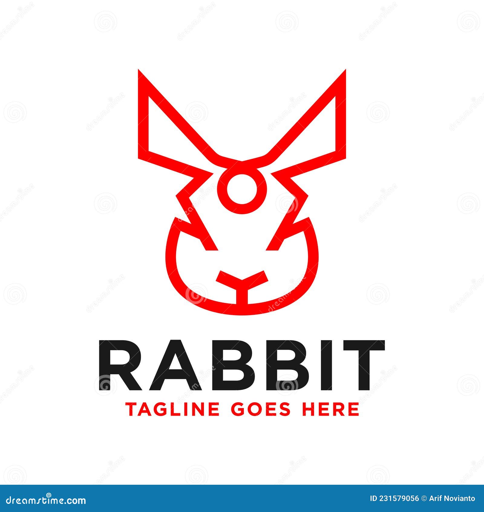 Rabbit Head Inspiration Illustration Logo Outline Stock Vector ...
