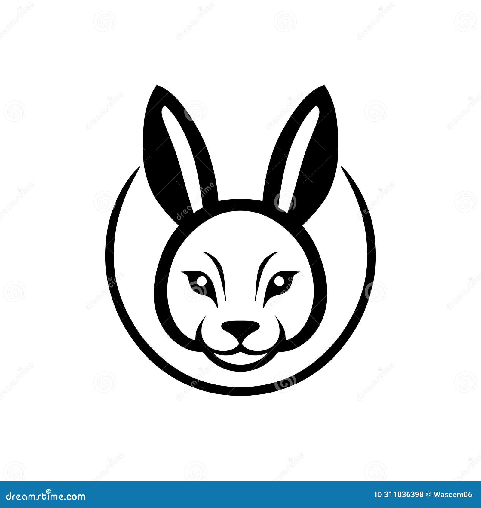 Rabbit Head Logo Design Vector Template Stock Vector - Illustration of ...