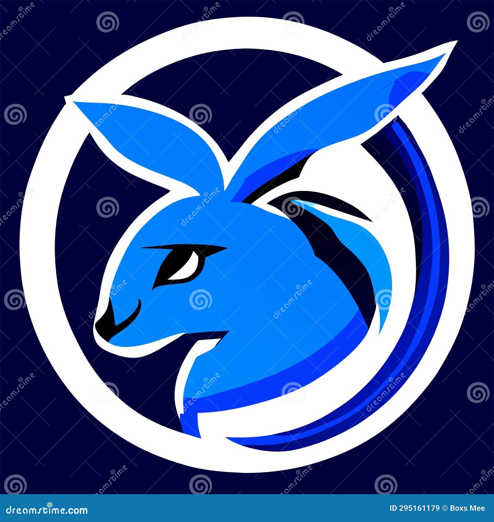 Rabbit Head Logo. Vector Illustration of a Rabbit Head with Wings Stock ...