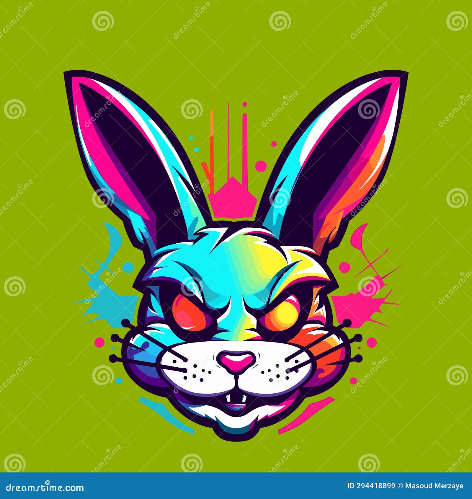 Rabbit head stock vector. Illustration of head, face - 294418899