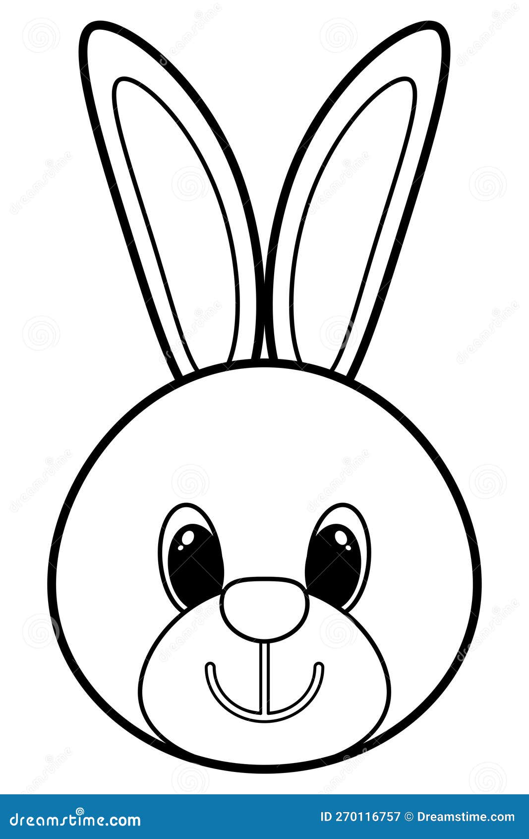 Rabbit Head Outline Icon. Bunny Vector Illustration Isolated On White ...