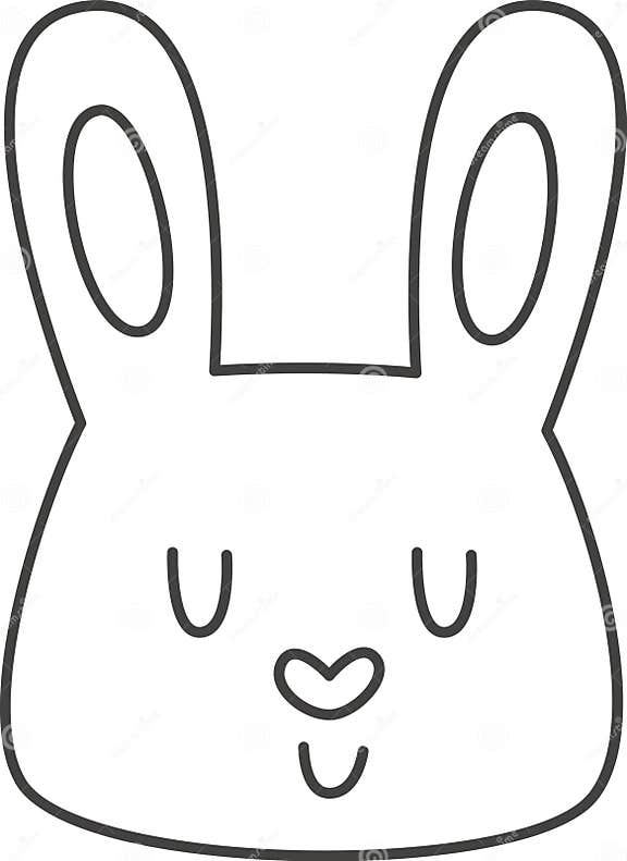 Rabbit Head Outline stock vector. Illustration of head - 321740971